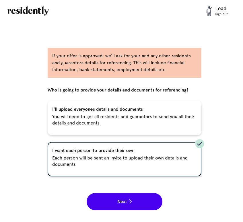 How can residents and guarantors upload their own details and documents ...